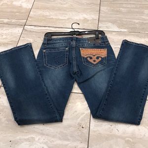 Trinity Ranch | Jeans | Western Leather Trim Rodeo Denim Ladies Jeans ...